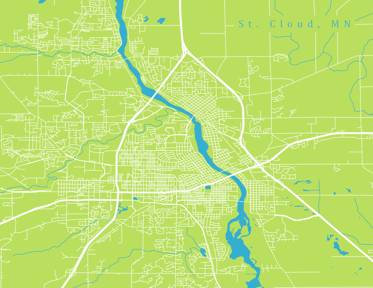 St. Cloud, MN City Map Print – Akiseo