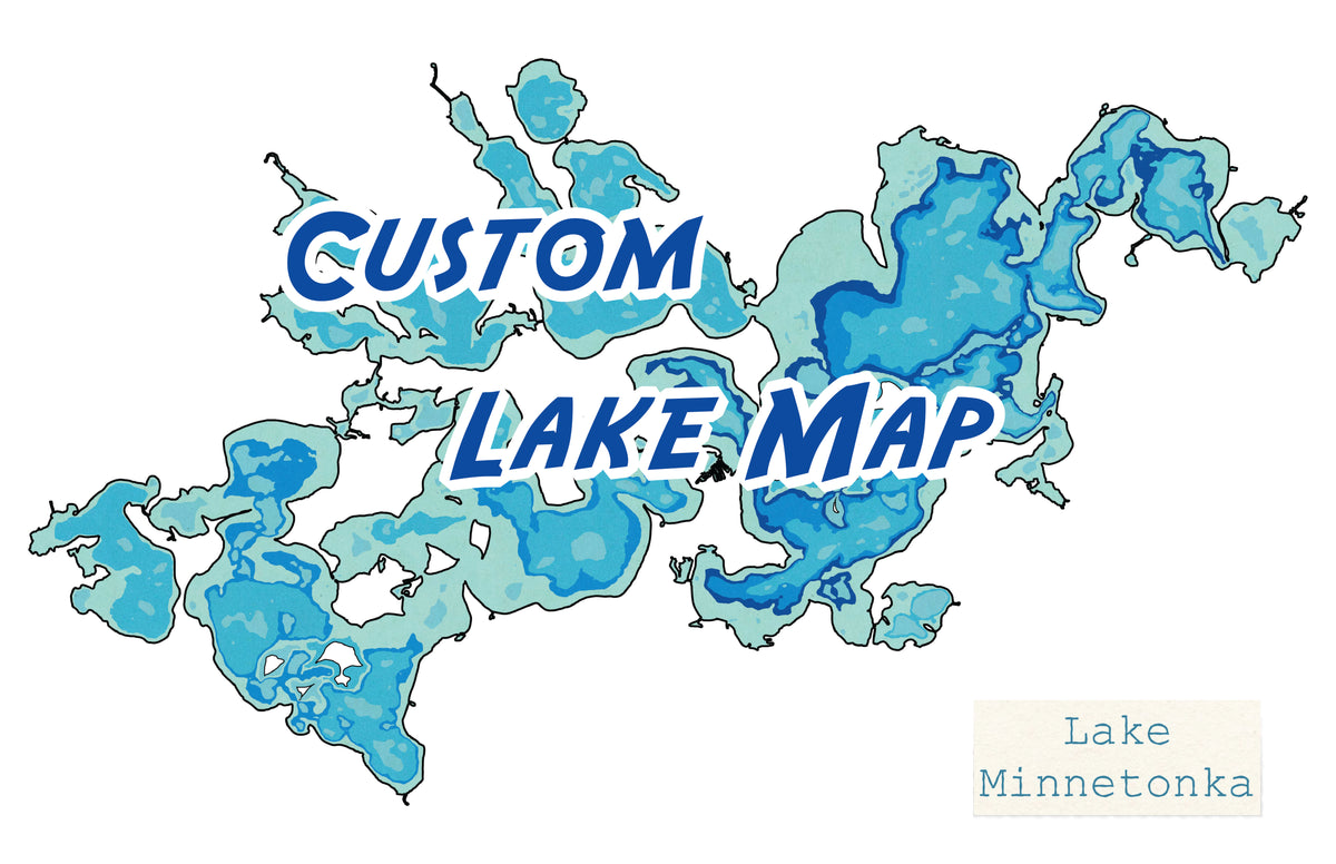 Custom Minnesota Lake Map Print - Bathymetry Map – Akiseo
