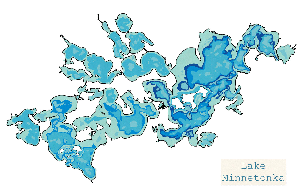 Custom Minnesota Lake Map Print - Bathymetry Map – Akiseo